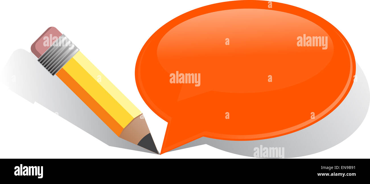 Illustration concept clipart written communication with pencil and ...