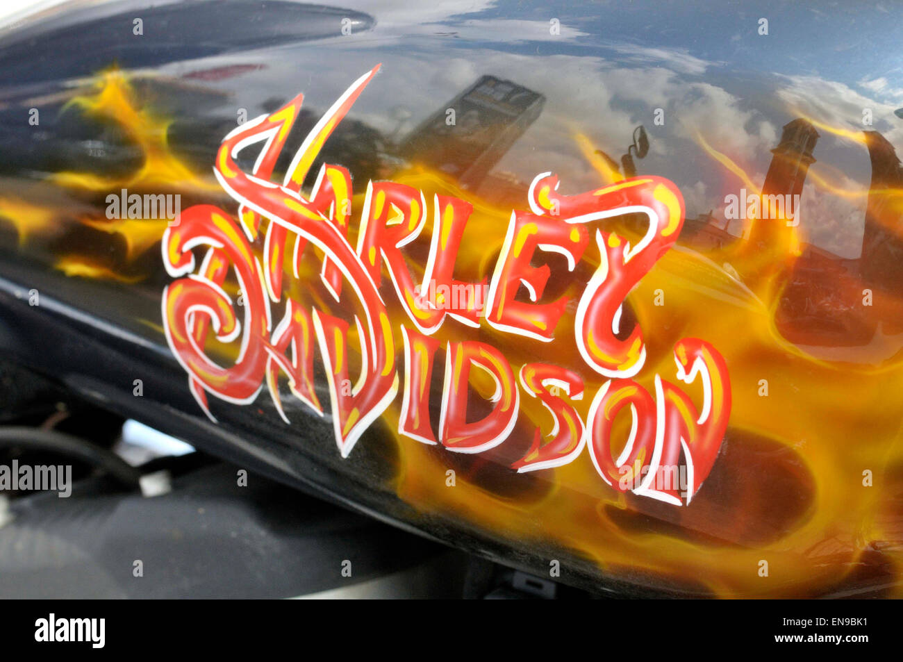 Design on Harley Davidson motorcycle Stock Photo - Alamy