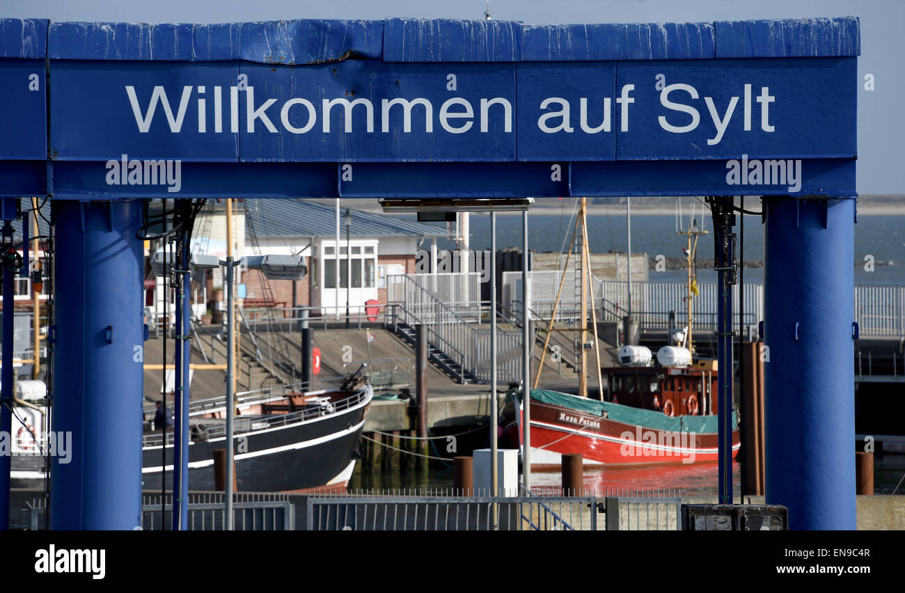 A view of the ferry port in List on the North Sea island of Sylt ...
