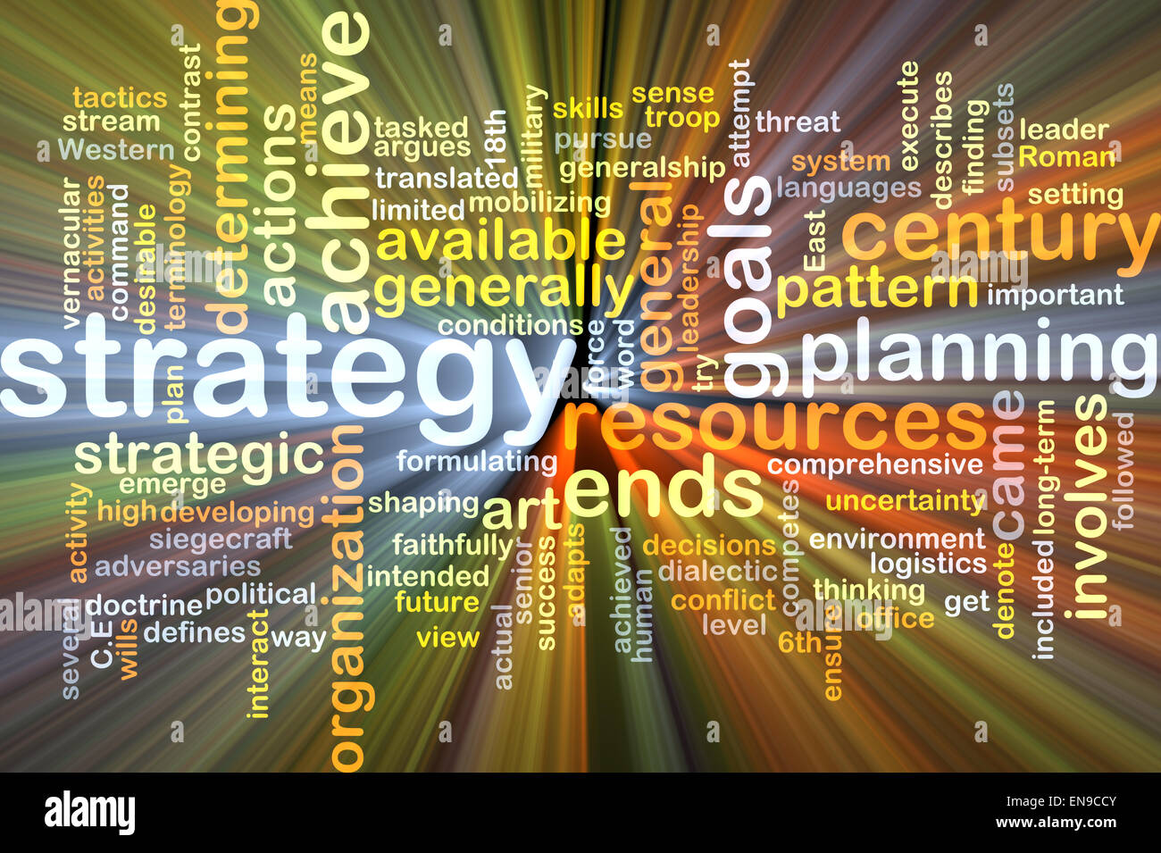 Background concept wordcloud illustration of strategy glowing light ...