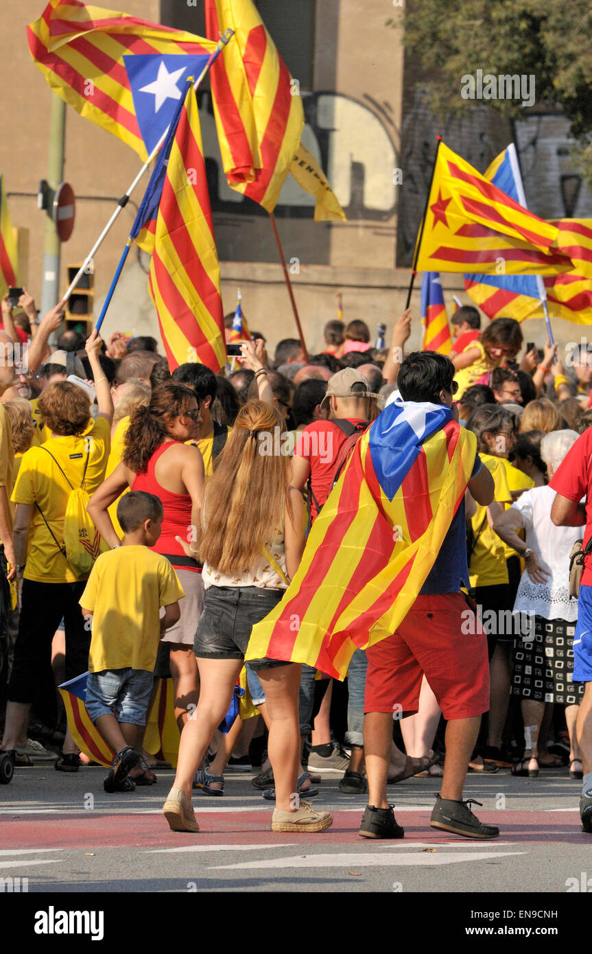 Political demonstration for the independence of Catalonia, September 11 ...