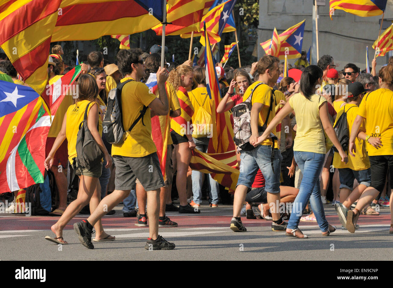 Political demonstration for the independence of Catalonia, September 11 ...
