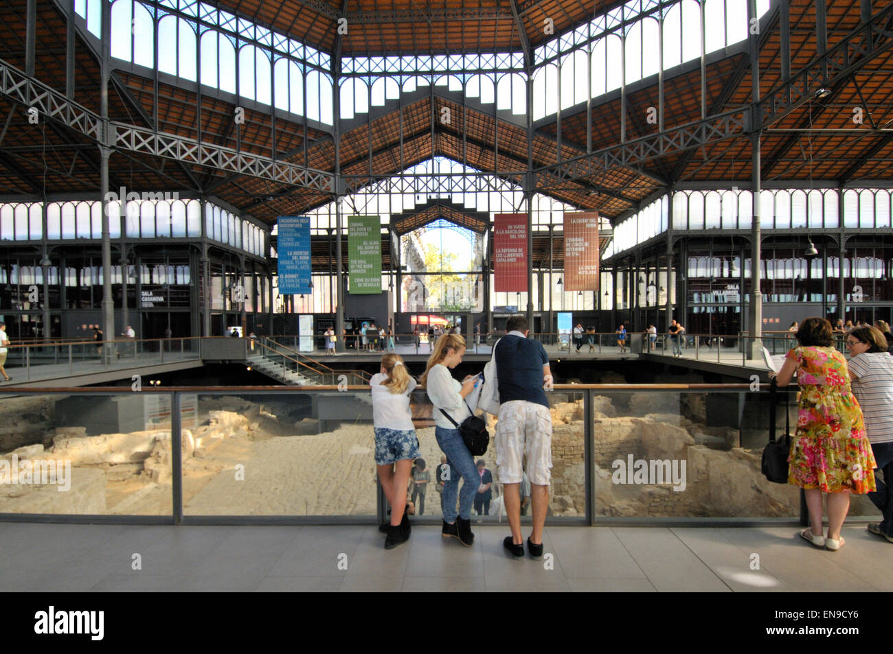 El Born Cultural Center. Old Market at Plaza Comercial, Barcelona Stock ...