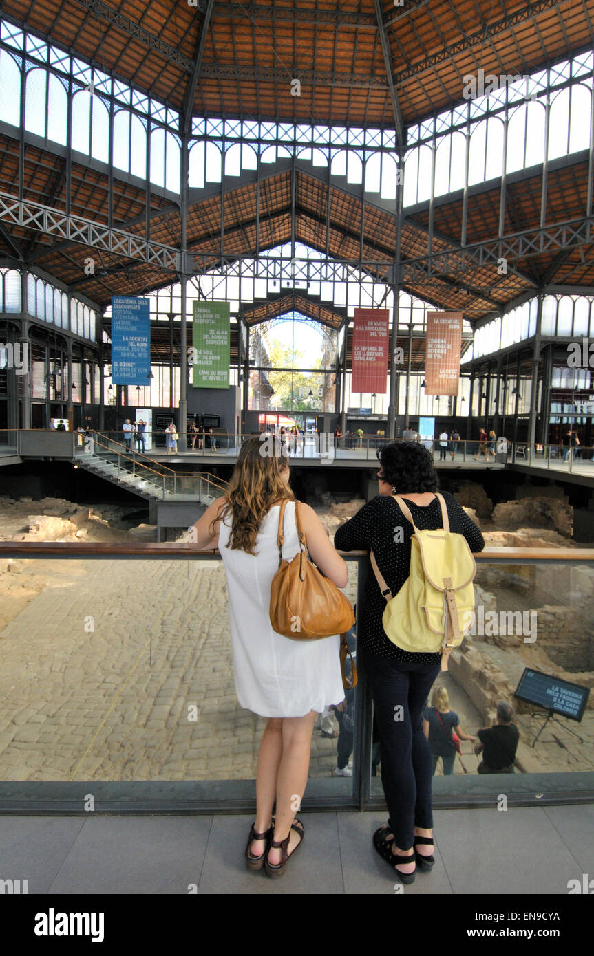 El Born Cultural Center. Old Market at Plaza Comercial, Barcelona Stock ...