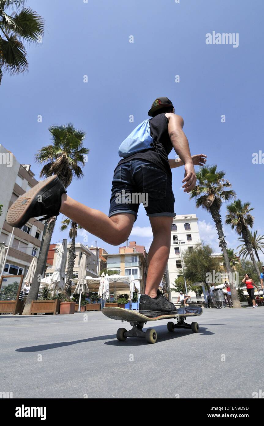 Urban skaterboarder, Barcelona Stock Photo - Alamy