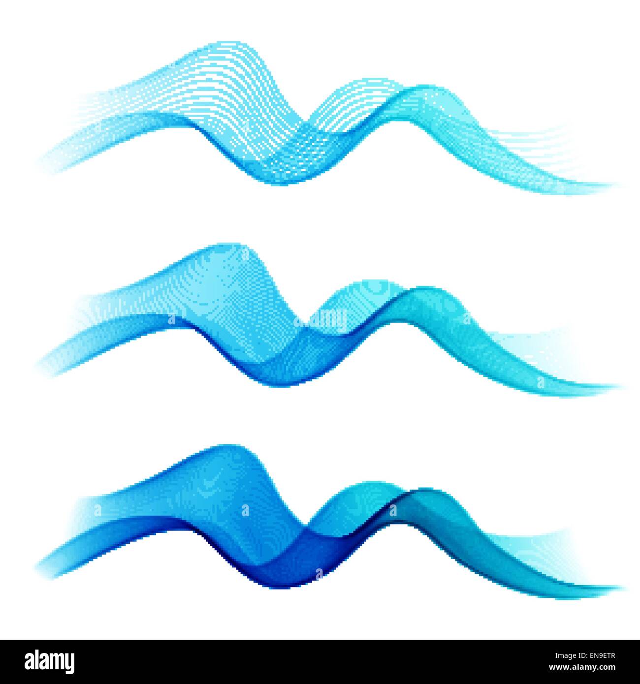Set of blue transparent wave. Vector illustration Stock Vector Image ...
