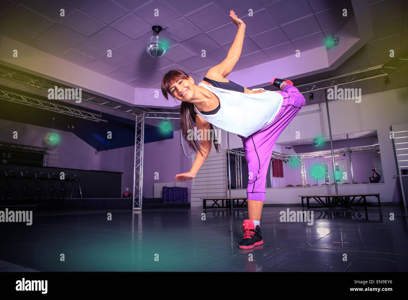 a women in sport dress at fitness dance exercise or aerobics Stock ...