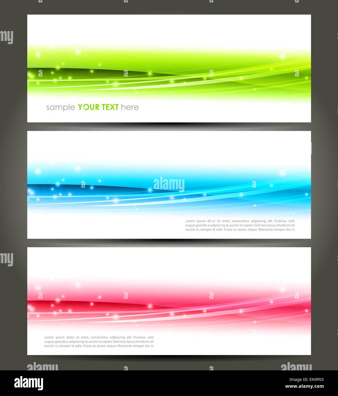 Vector illustration Collection banners modern wave design Stock Vector ...