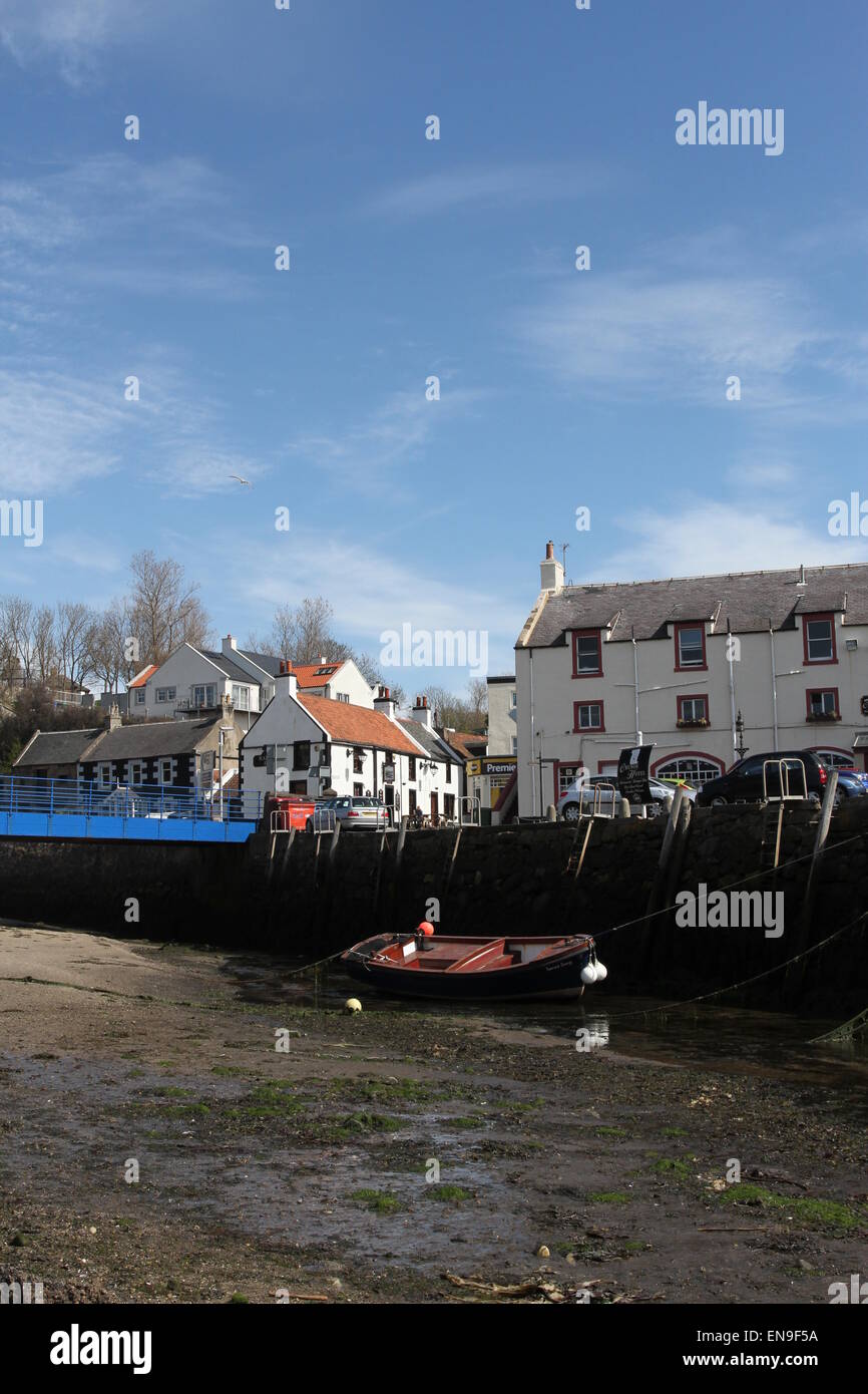 Lower Largo harbour at low tide Fife Scotland April 2015 Stock Photo ...