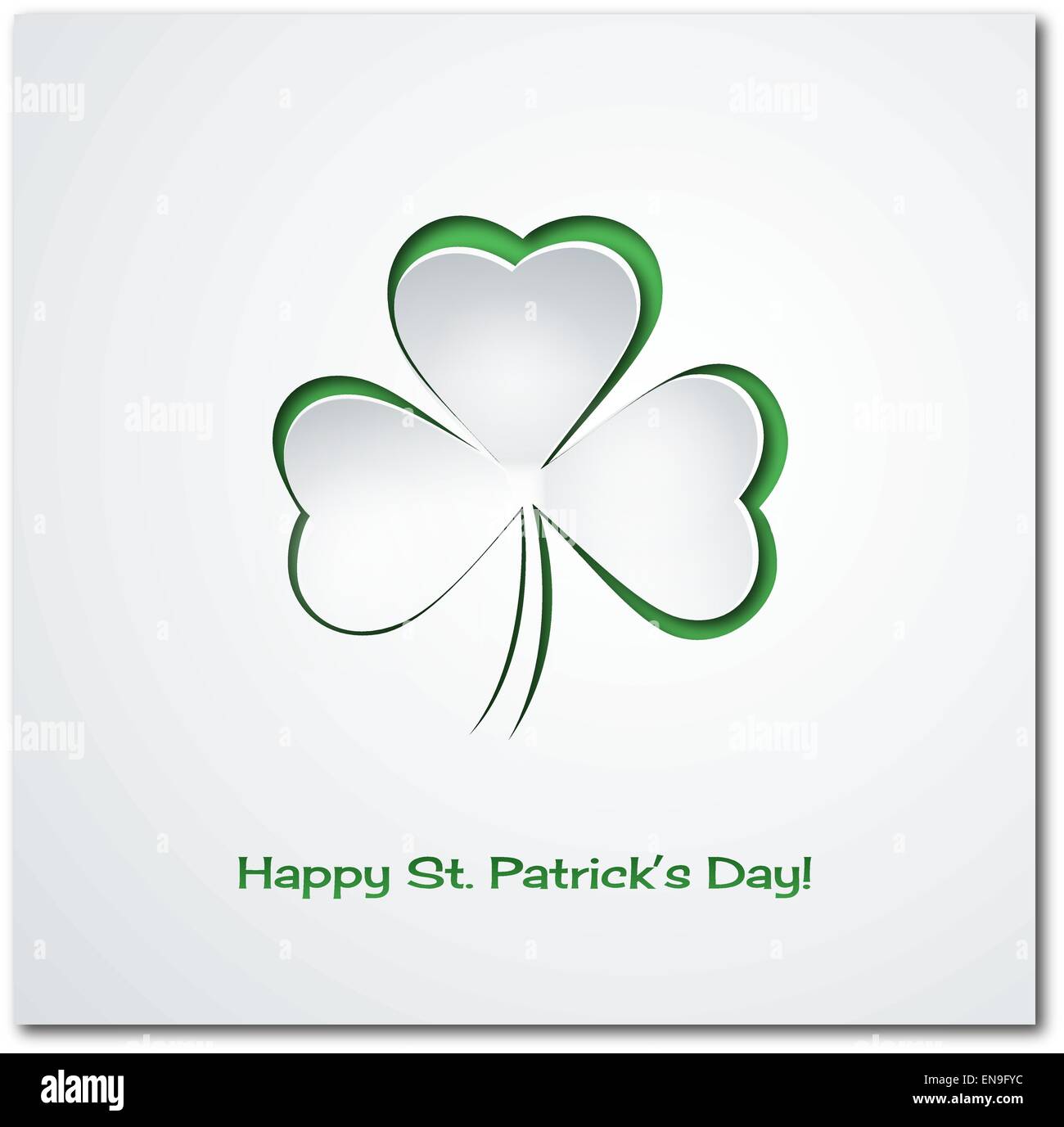 Patrick clover cut from paper. Greeting card. Paper craft Stock Vector ...