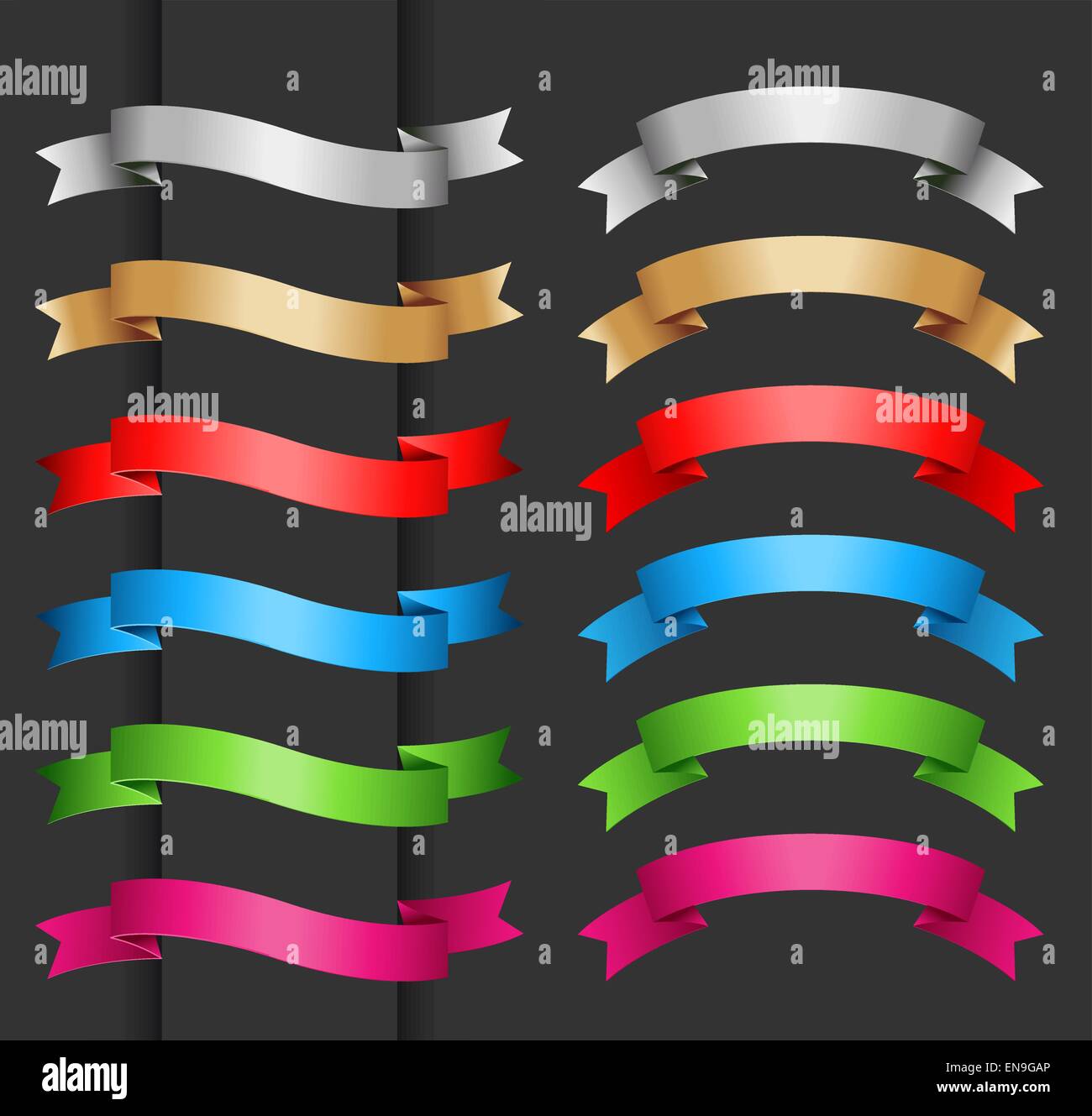 Ribbon banners collection. Vector illustration. EPS 10 Stock Vector ...