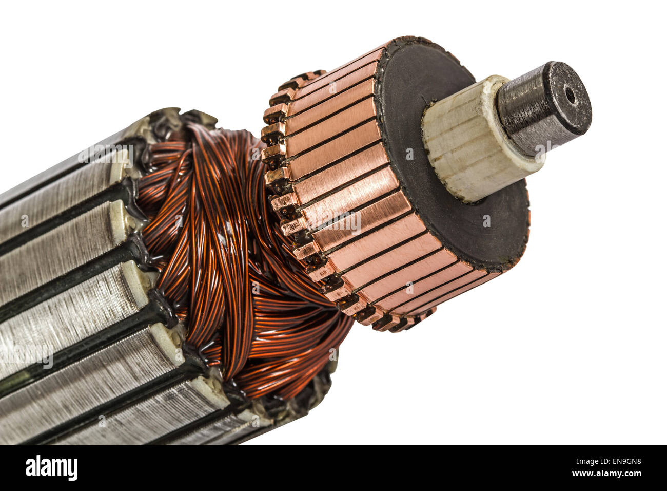 Rotor of electric motor close-up, isolated on white background Stock ...