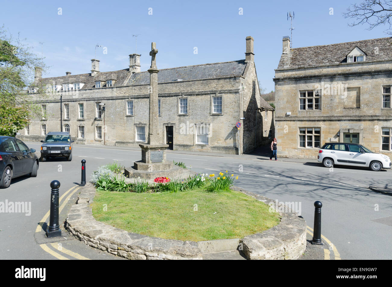 War memorial in the centre of Northleach in the Cotswolds Stock Photo ...