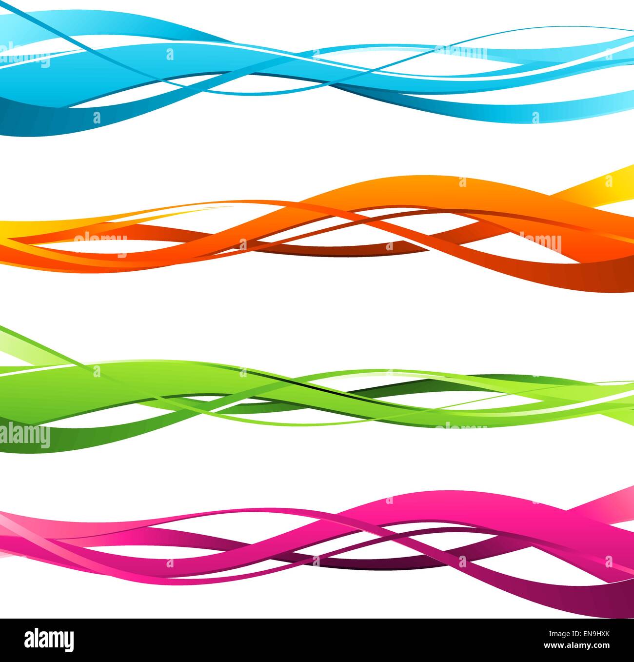 Vector illustration Set of wavy design elements Stock Vector Image ...