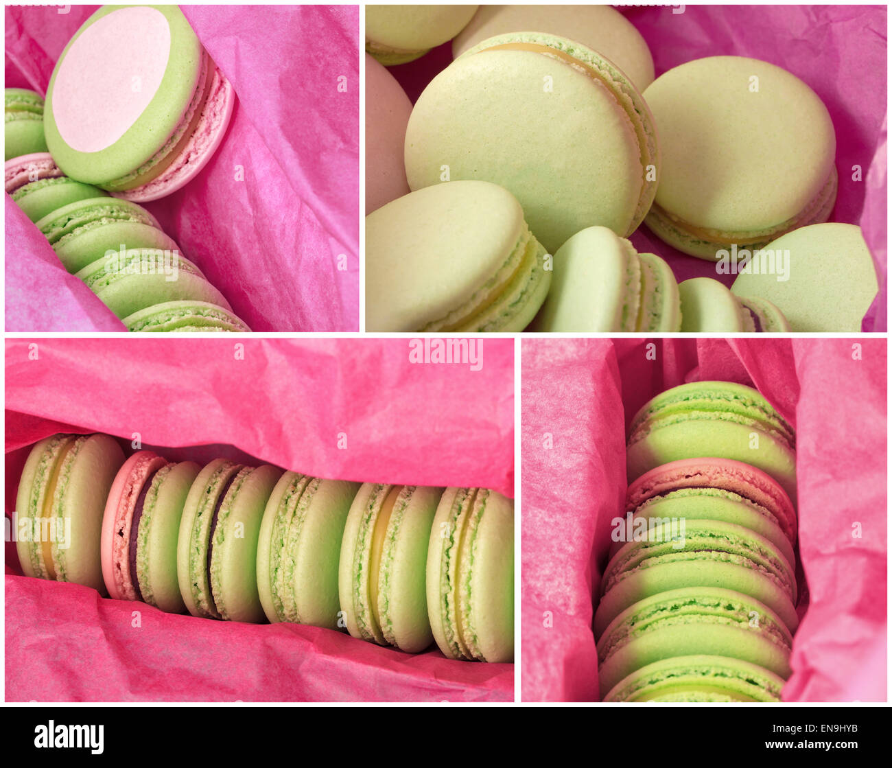 Delicious sweet buffet with colorful macarons in a box. high resolution ...