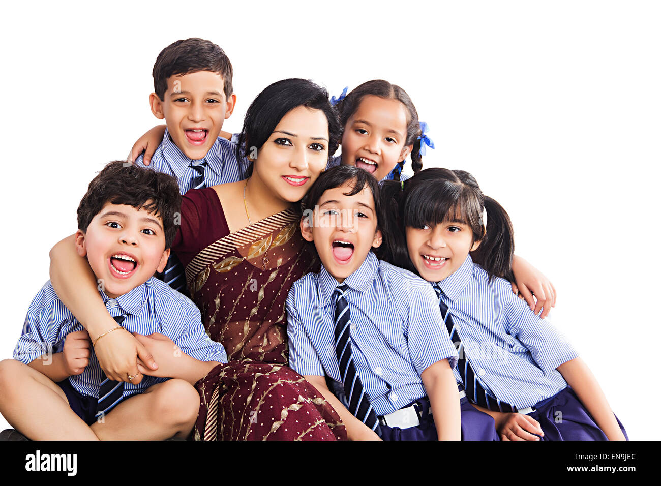 indian group kids Student and teacher enjoy Stock Photo - Alamy