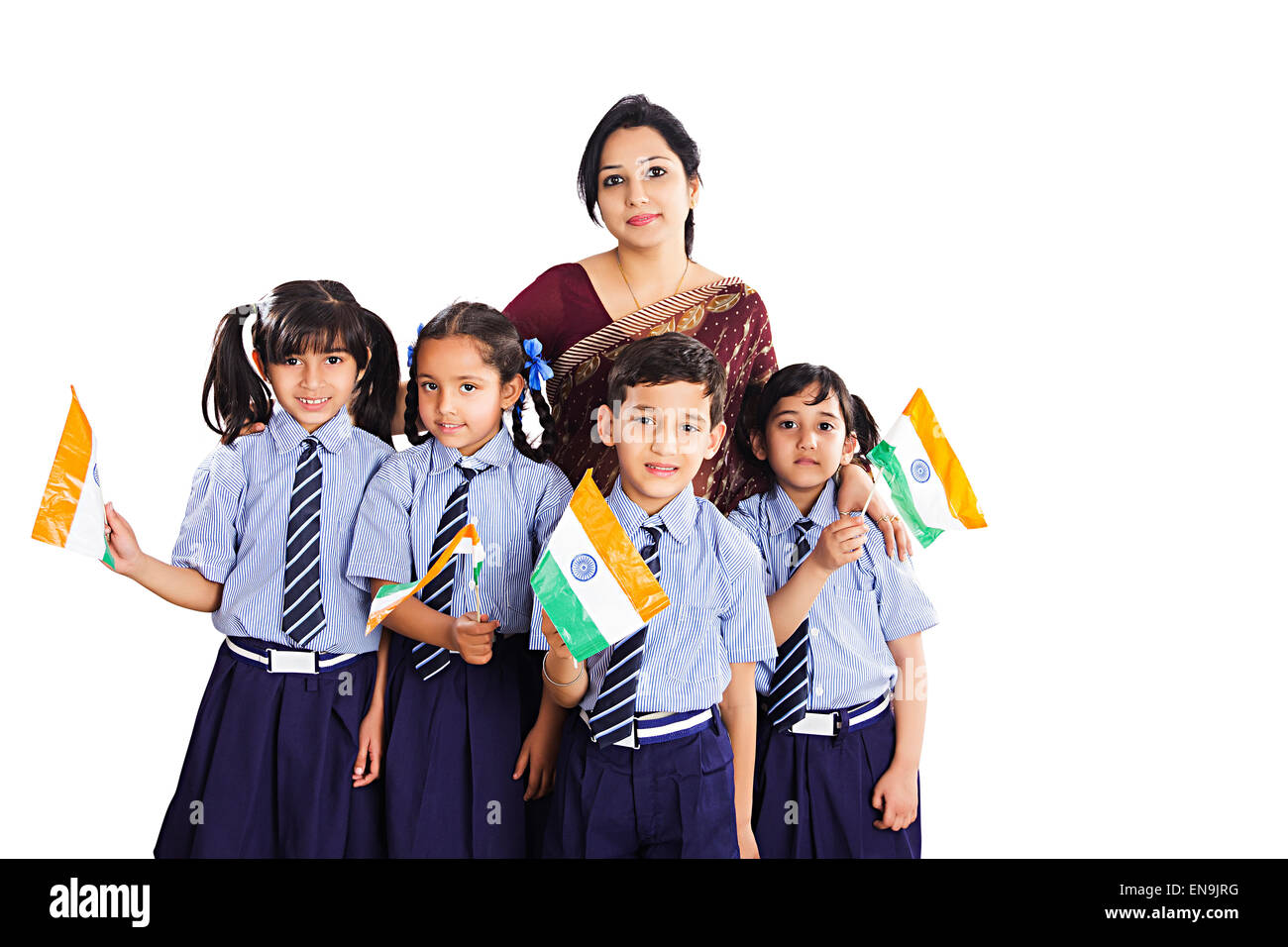 indian group kids Student and teacher Independence Day Stock Photo - Alamy
