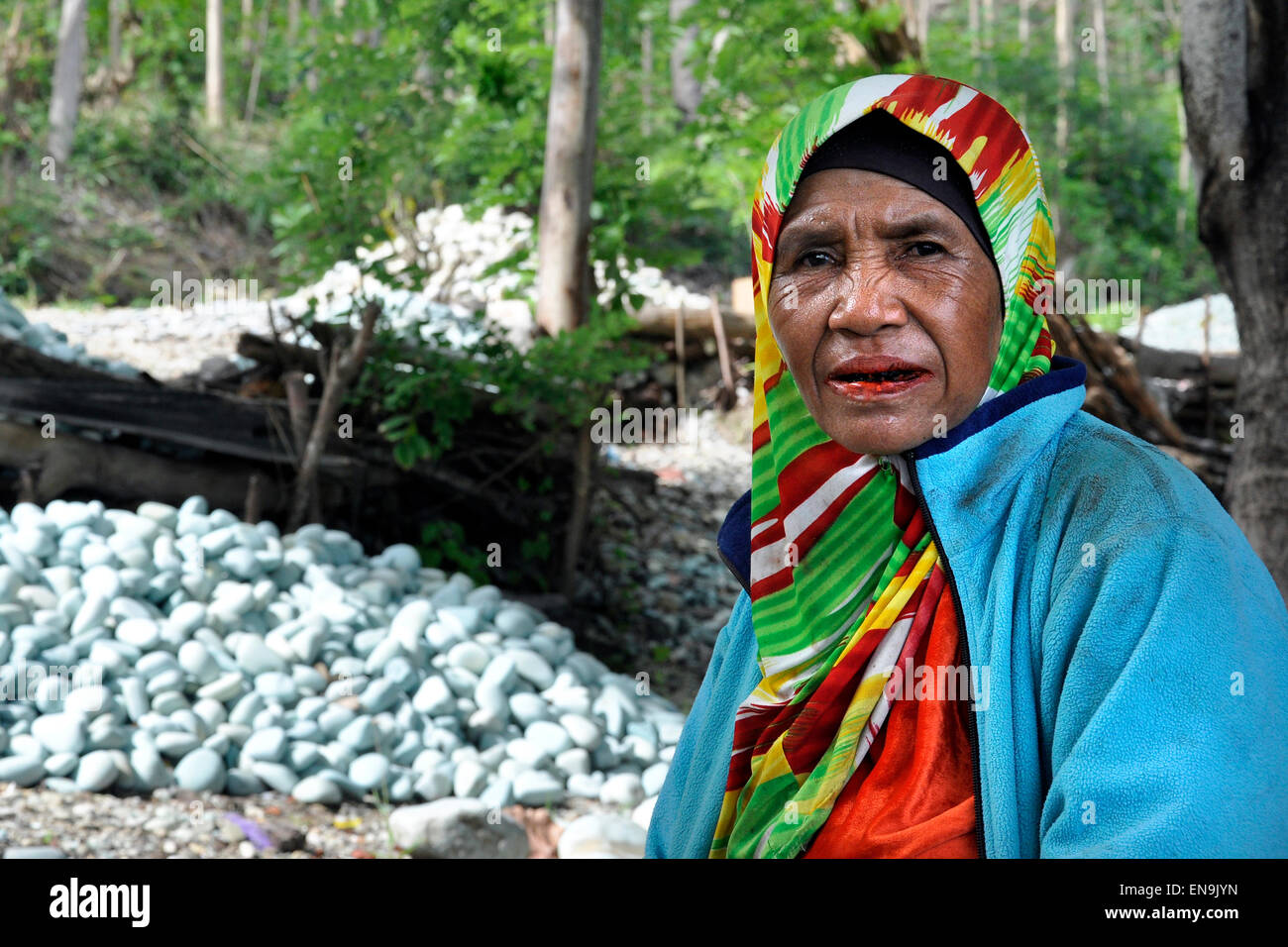 Indonesia, Flores island, old woman Stock Photo - Alamy