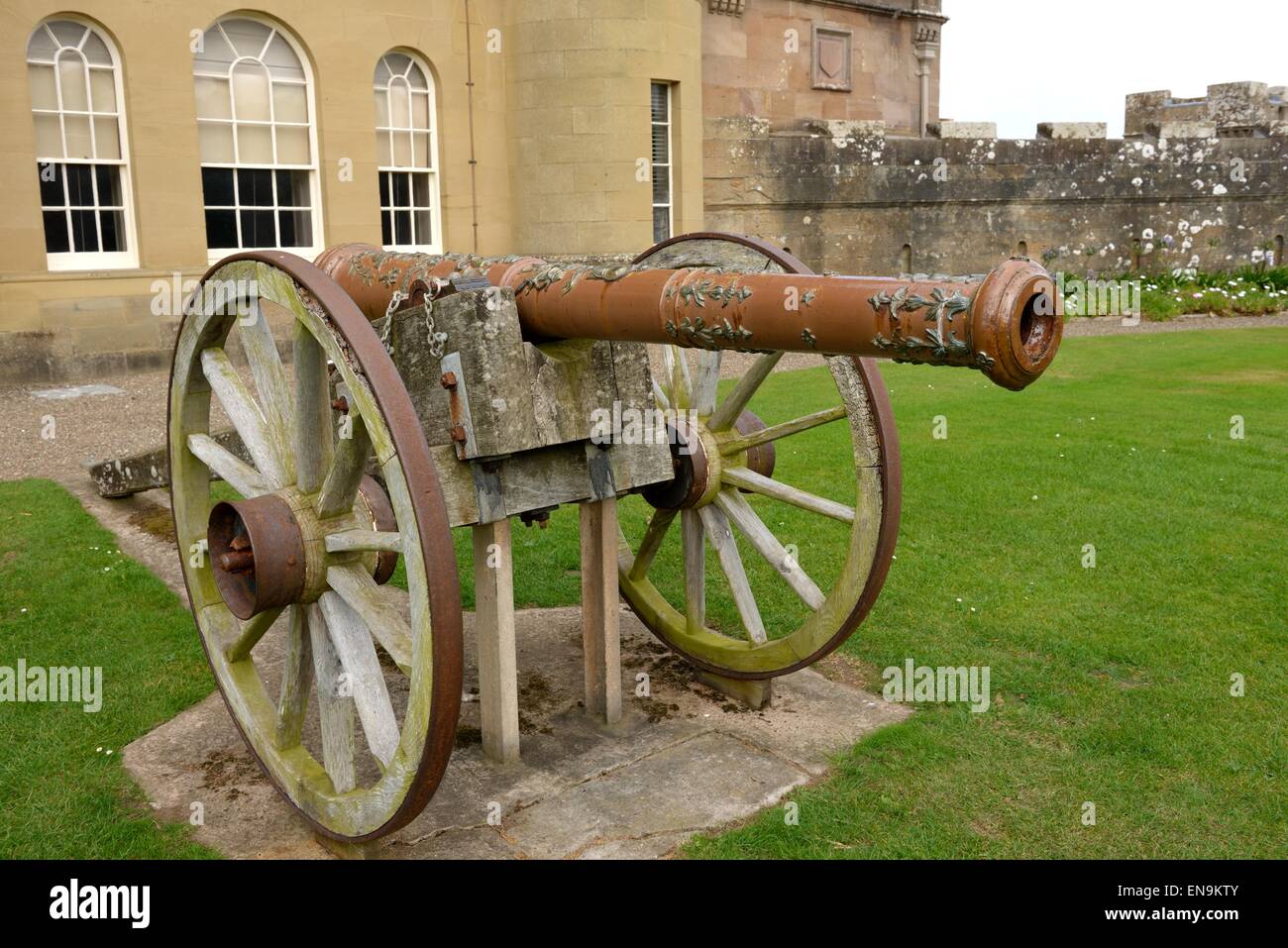 Old cannon in the gardens of Culzean Castle in Ayrshire, Scotland, UK ...