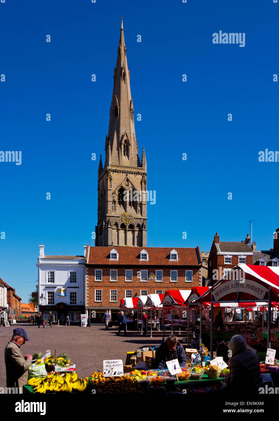 The Market Square in Newark on Trent a traditional market town in ...