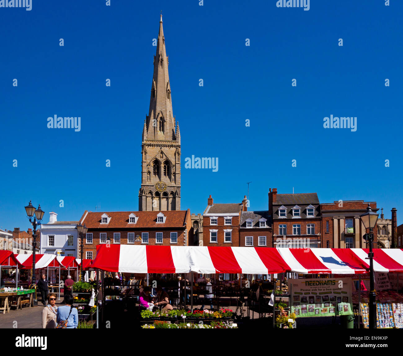 The Market Square in Newark on Trent a traditional market town in ...