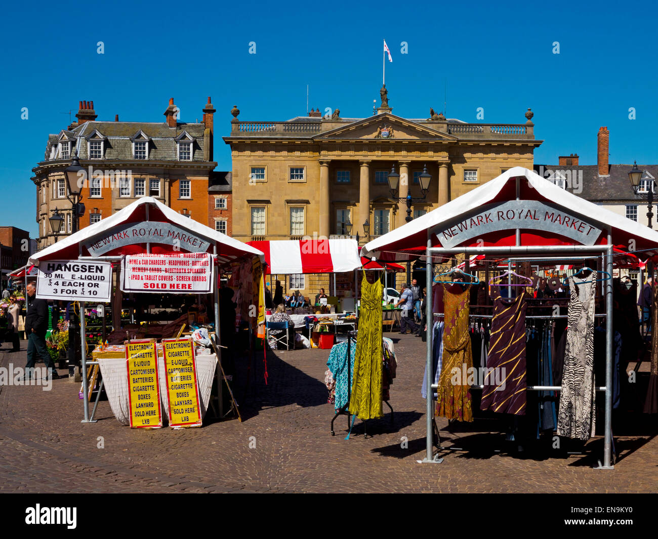 The Market Square and Town Hall in Newark on Trent a traditional market ...