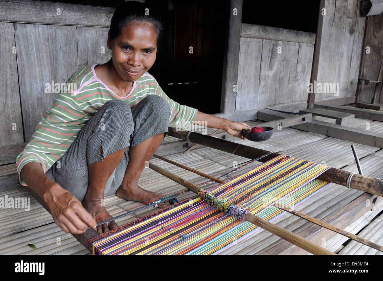 Indonesia, Flores island, Luba village, weaving Stock Photo - Alamy