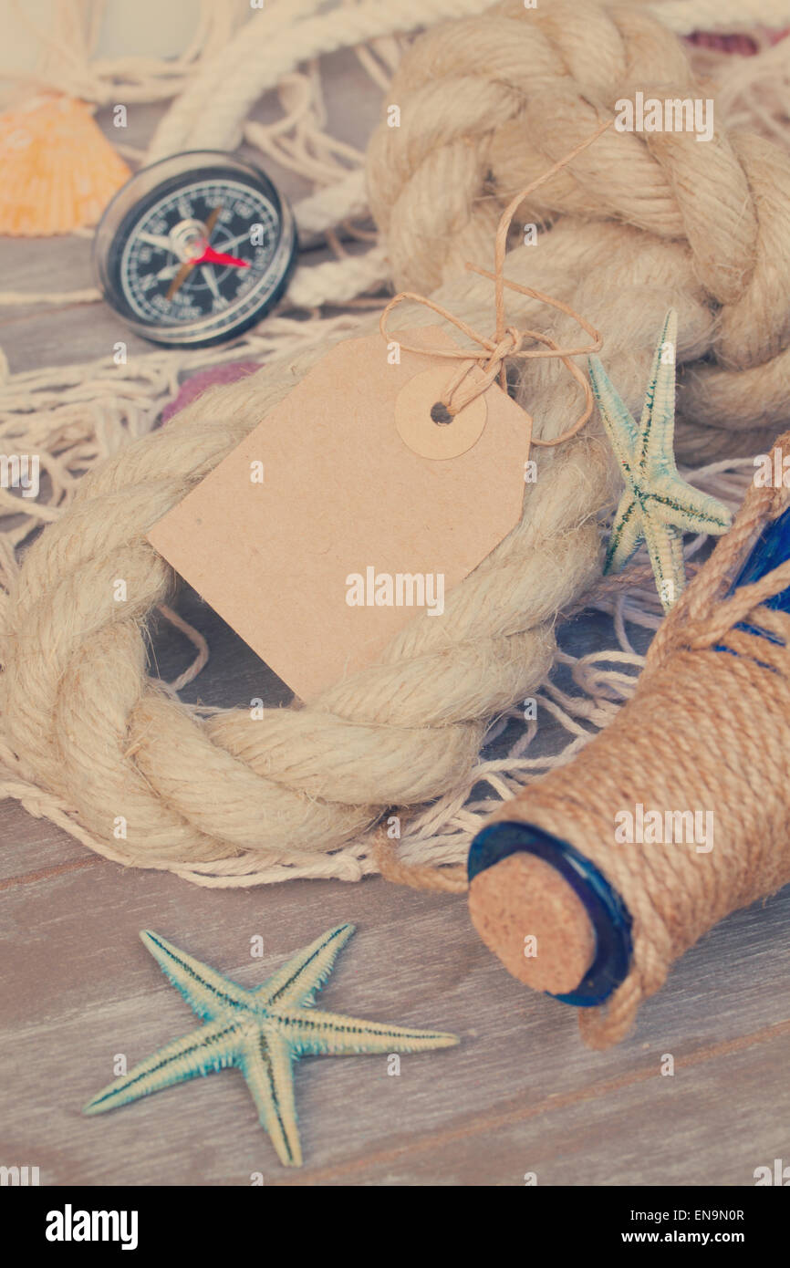 compass on fishing net Stock Photo - Alamy