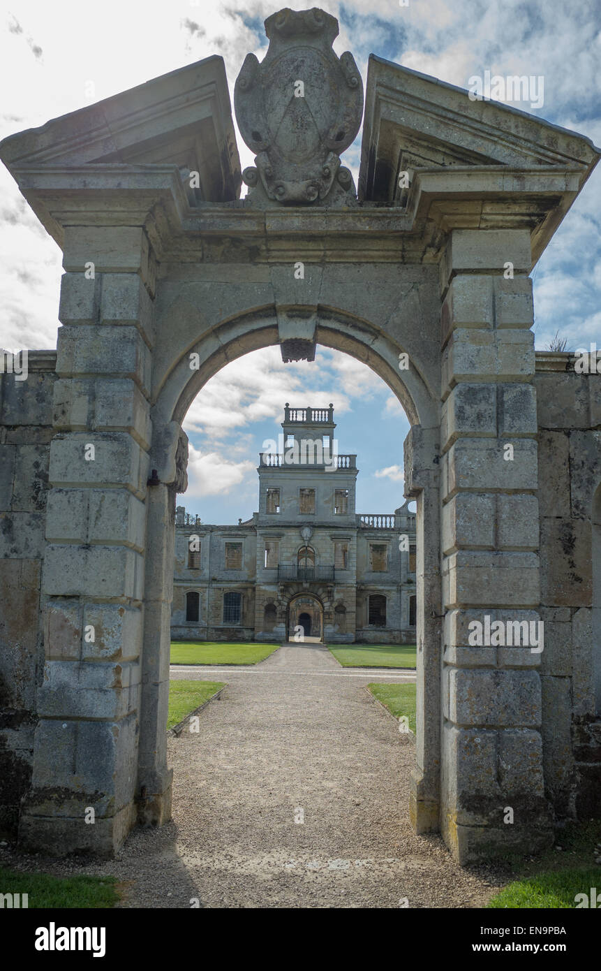 North gateway to Kirby hall, a mansion just outside Corby, England ...