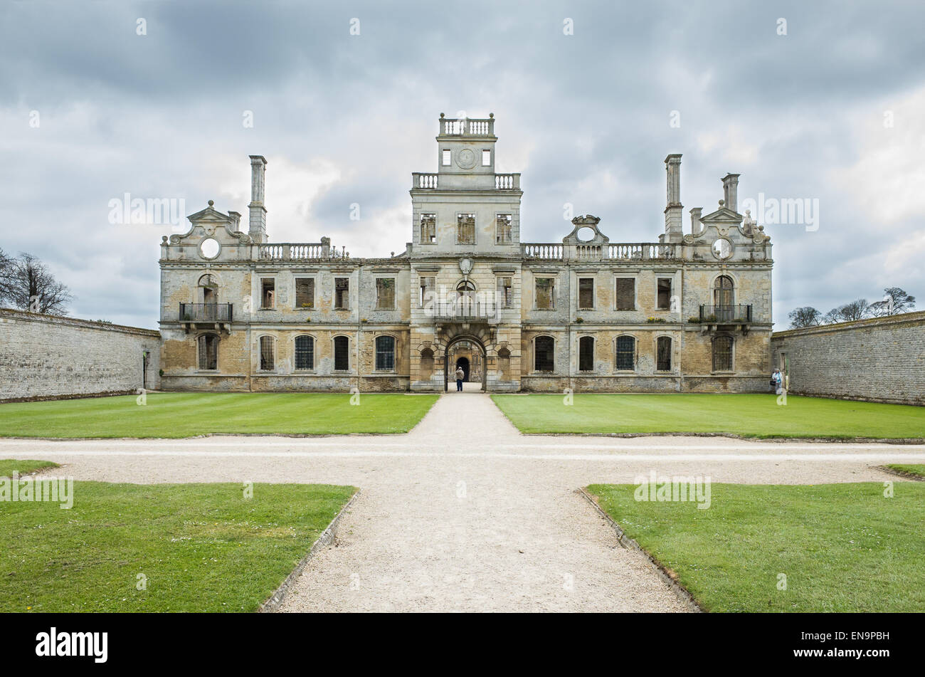 North facade at Kirby hall, a mansion just outside Corby, England ...