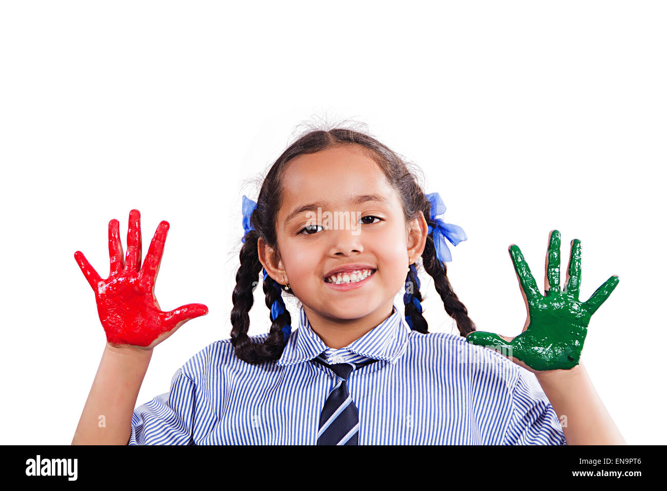 1 indian kids girl student Paint Mischief Stock Photo - Alamy