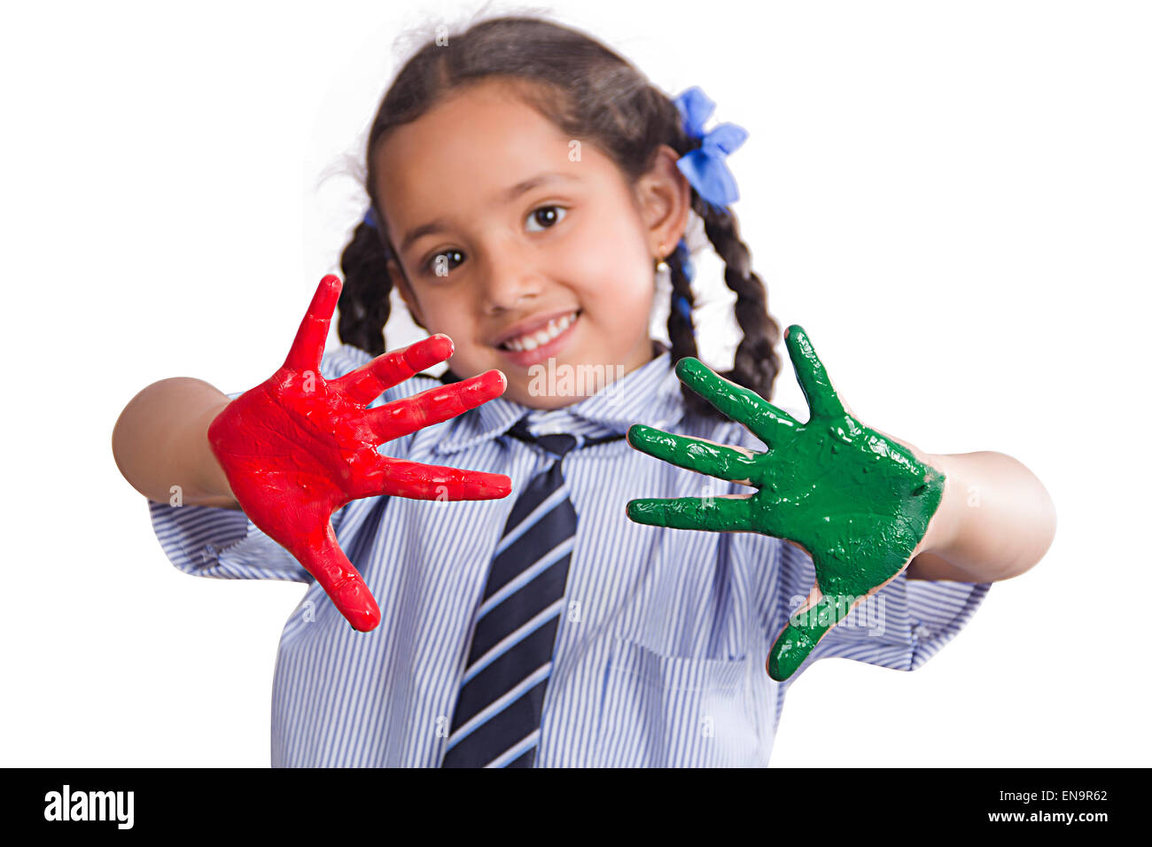 1 indian kids girl student Paint Mischief Stock Photo - Alamy