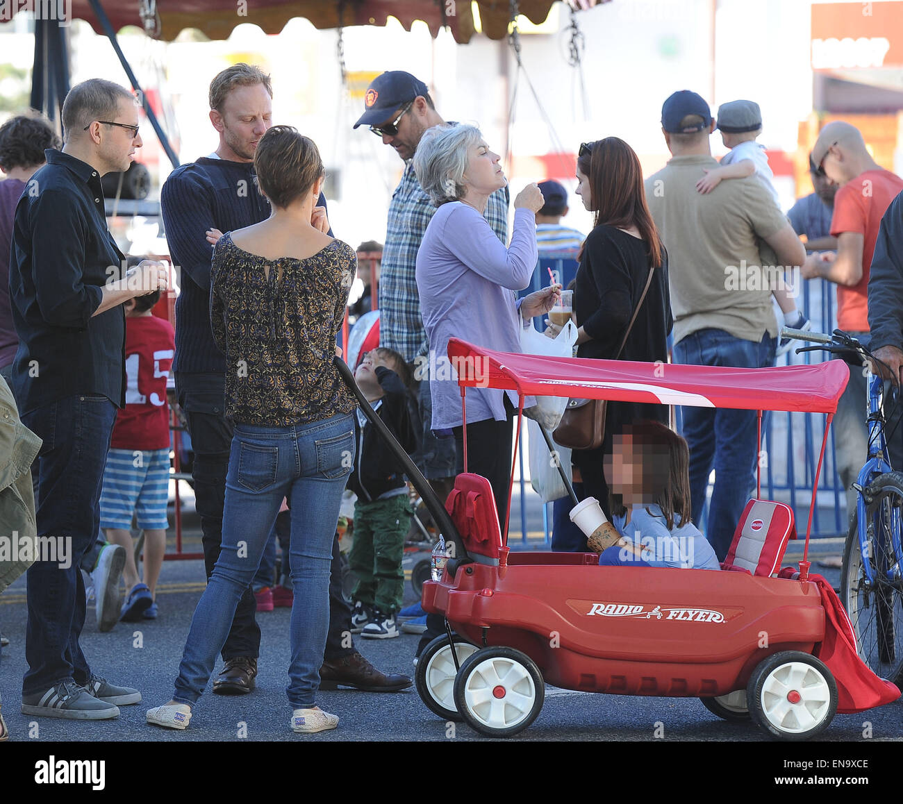 Celebrities with their families at the Farmers Market Featuring: Jon ...