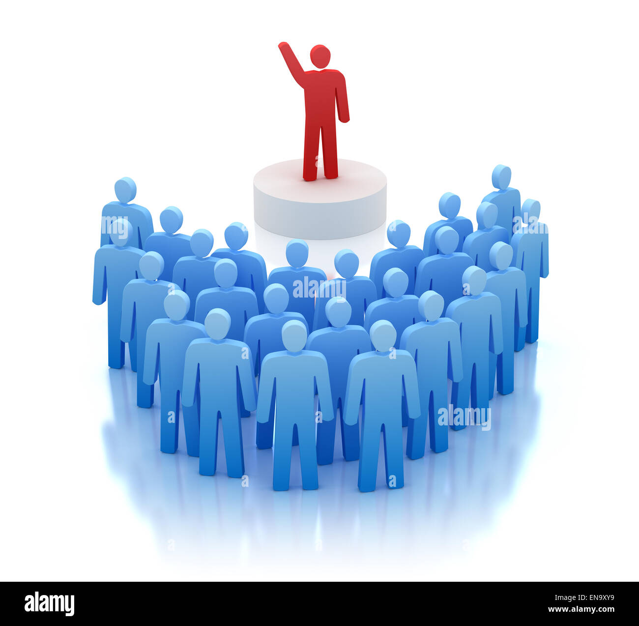 Orator speaking in front of people isolated on white Stock Photo - Alamy