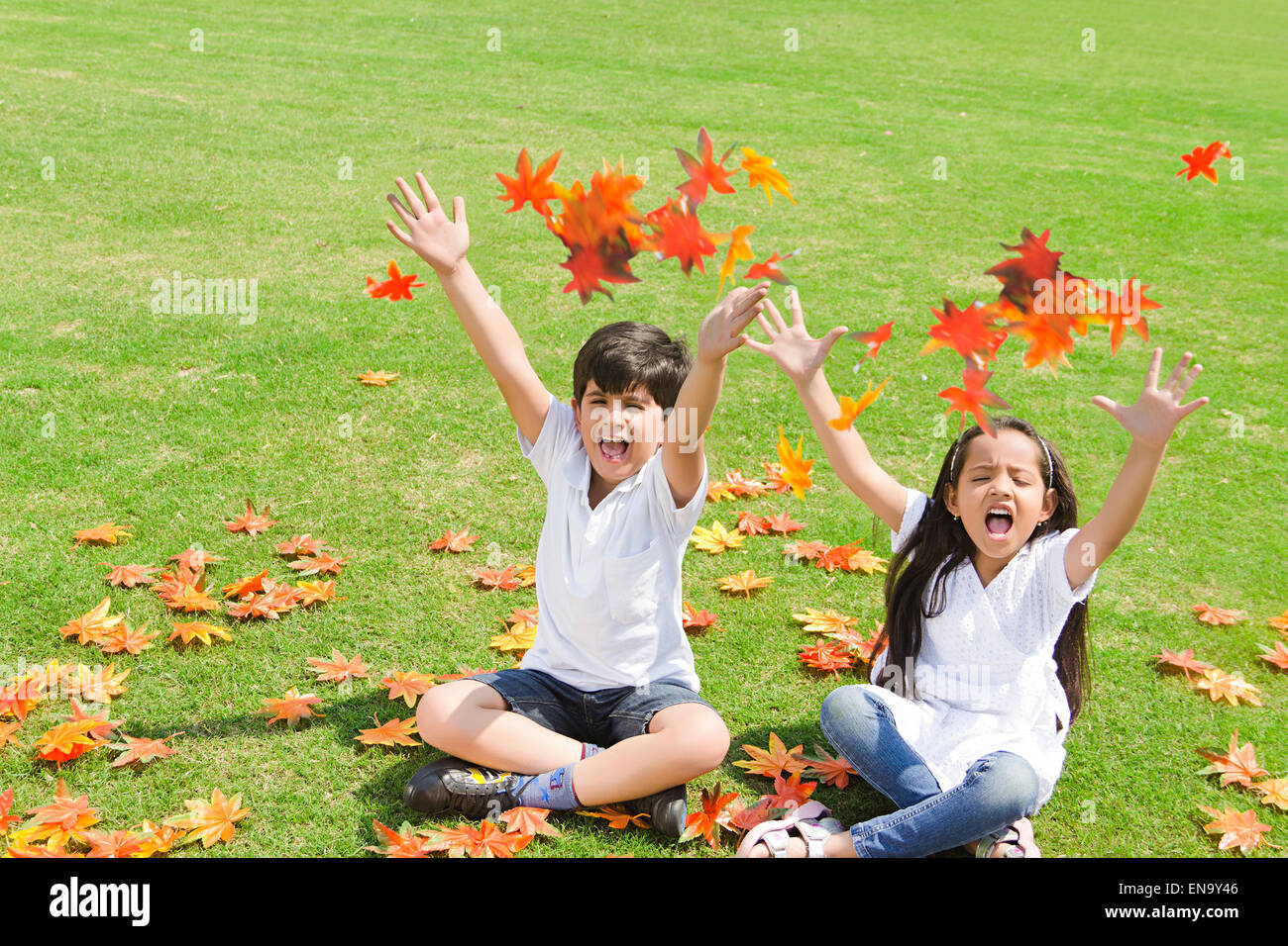 Indian children friends picnic park hi-res stock photography and images ...