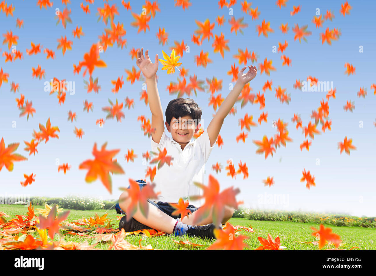 1 indian kids boy park enjoy Stock Photo - Alamy