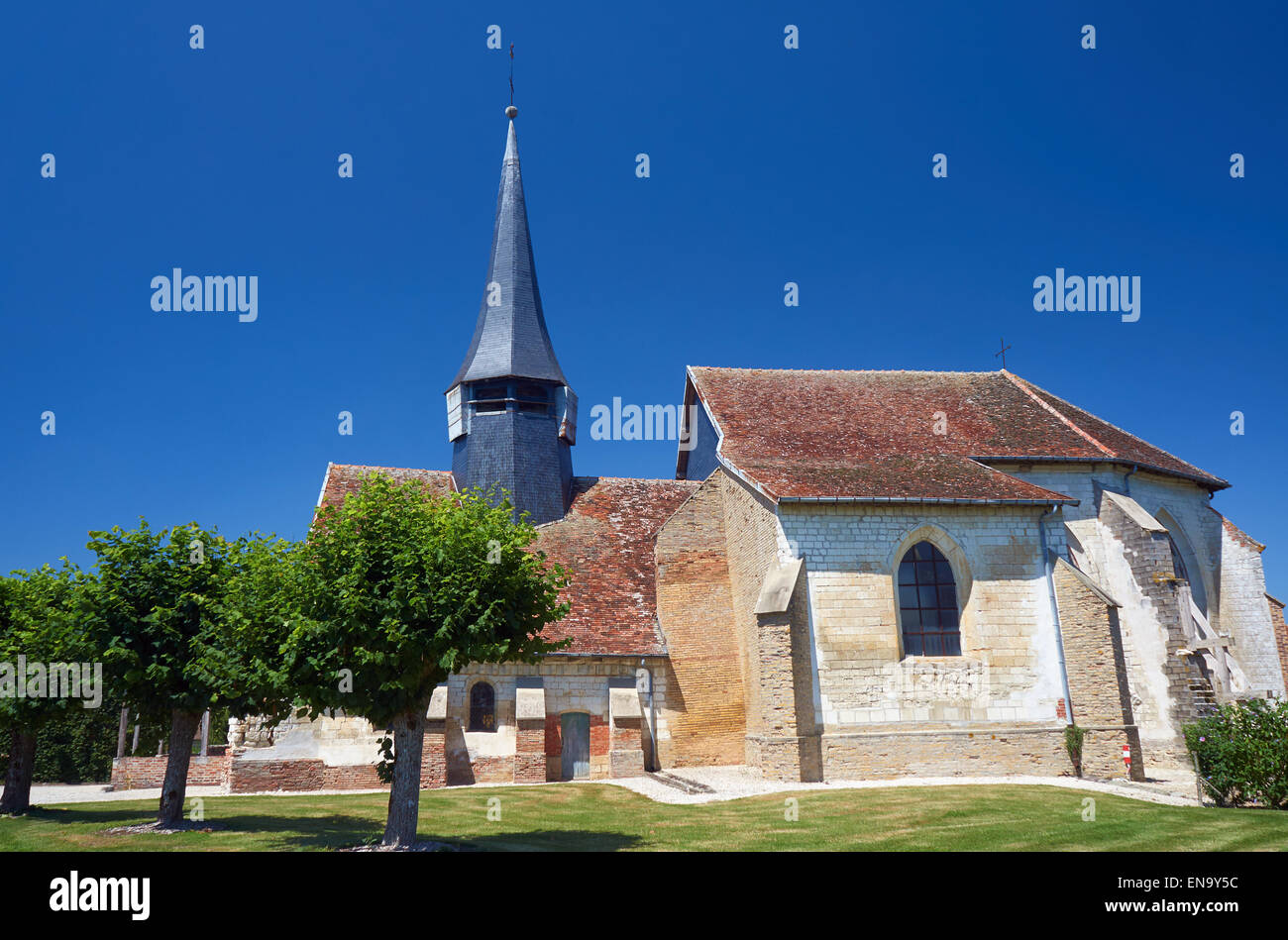 Medieval parish church in Champagne, France Stock Photo - Alamy
