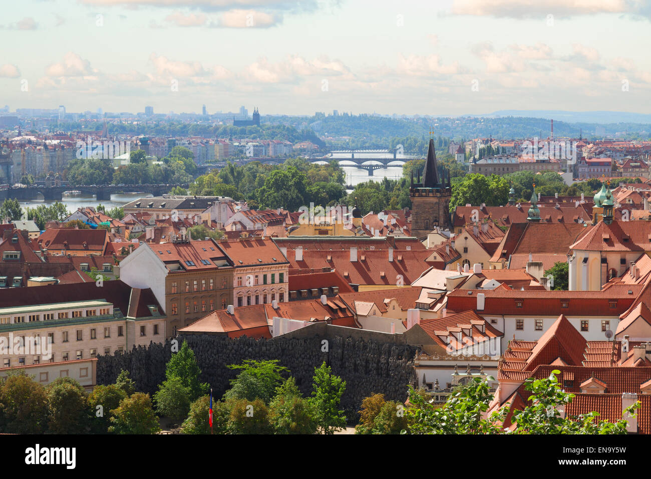 Bridges of Prague over Vltava river Stock Photo - Alamy