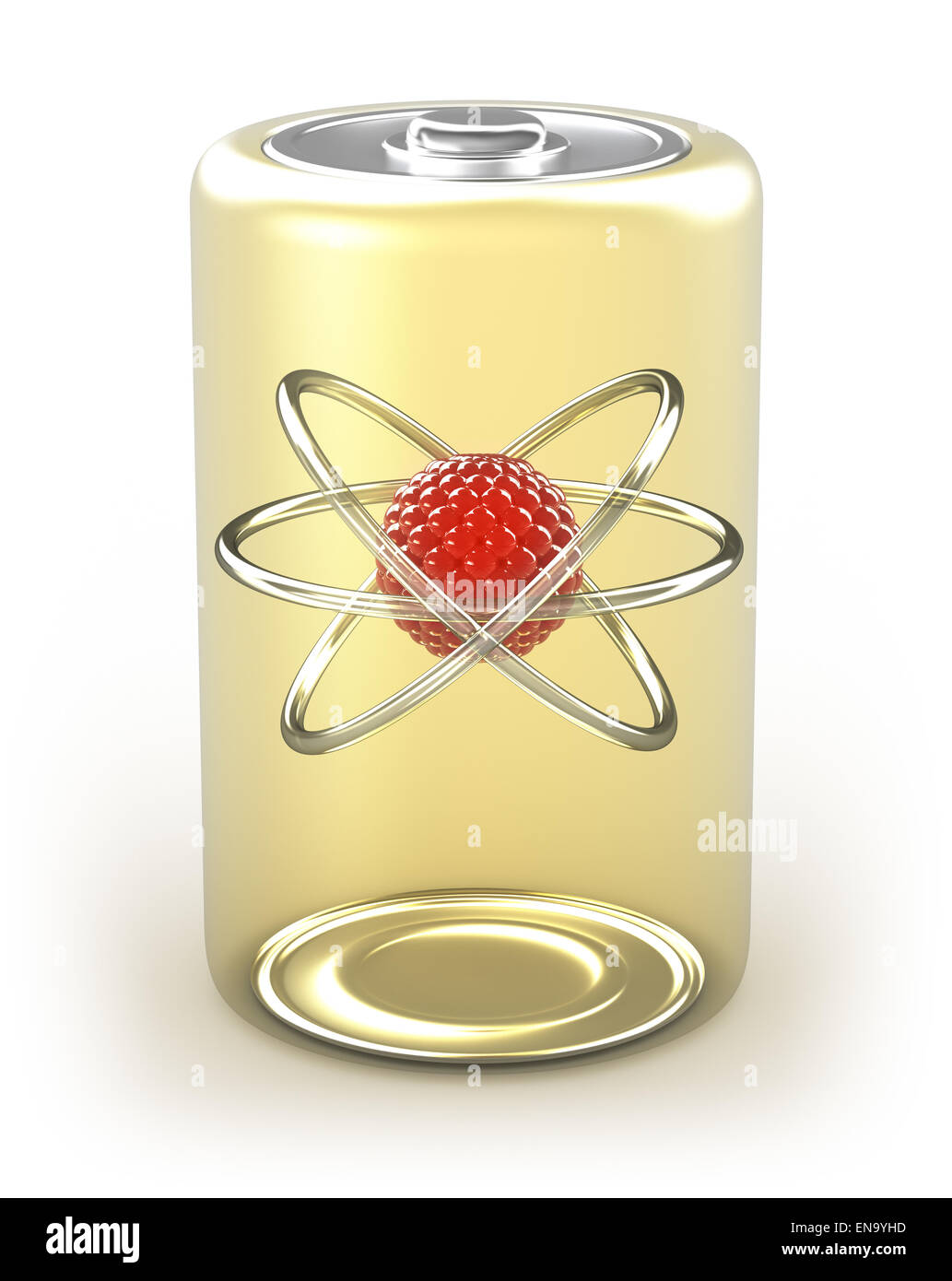 Alternative energy nuclear cell battery isolated on white Stock Photo ...
