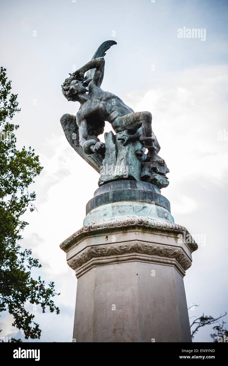 devil figure, bronze sculpture with demonic gargoyles and monsters ...