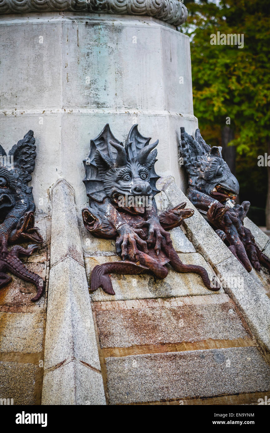 devil figure, bronze sculpture with demonic gargoyles and monsters ...