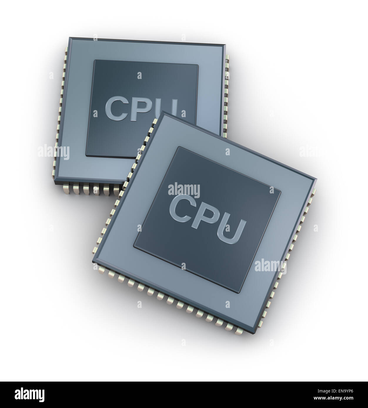 CPU - Central processor unit concept top view isolated on white Stock Photo - Alamy