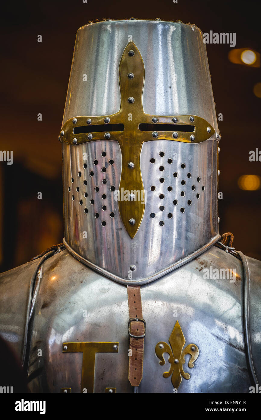 crusader, medieval armor made of wrought iron Stock Photo - Alamy