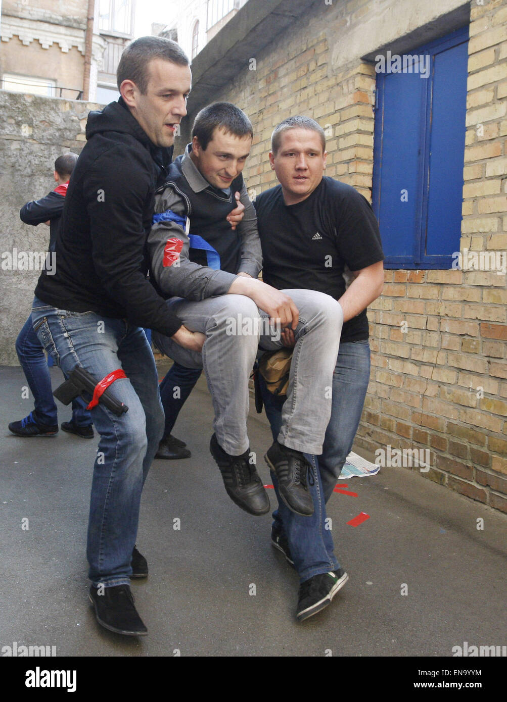 Kiev, Ukraine. 30th Apr, 2015. Ukrainian members of the State Security ...