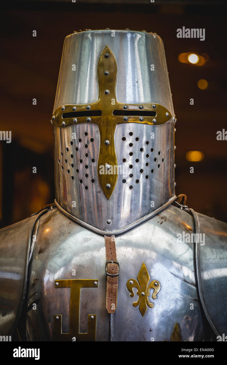 crusader, medieval armor made of wrought iron Stock Photo - Alamy