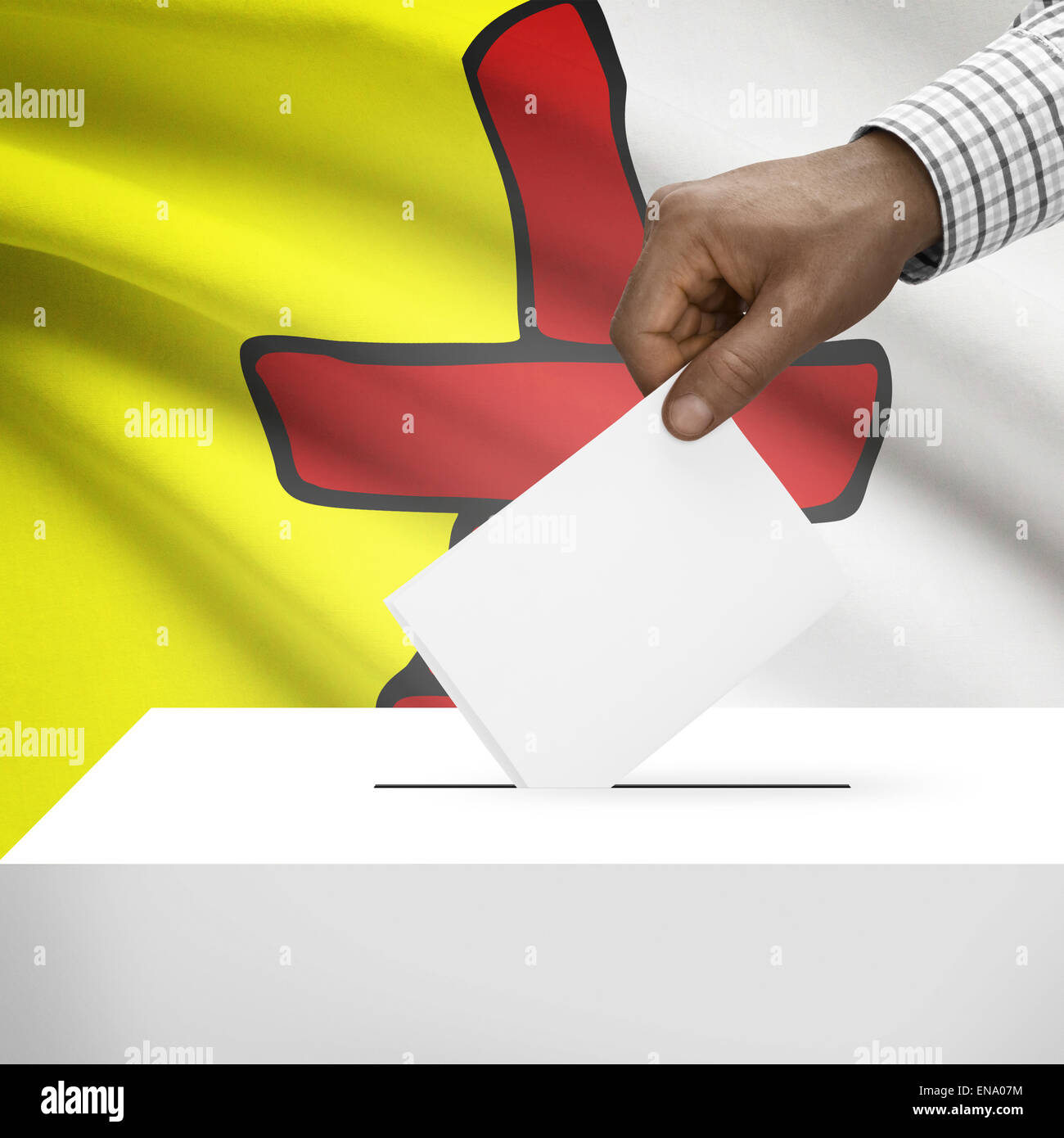 Ballot box with Canadian province flag on background - Nunavut Stock ...