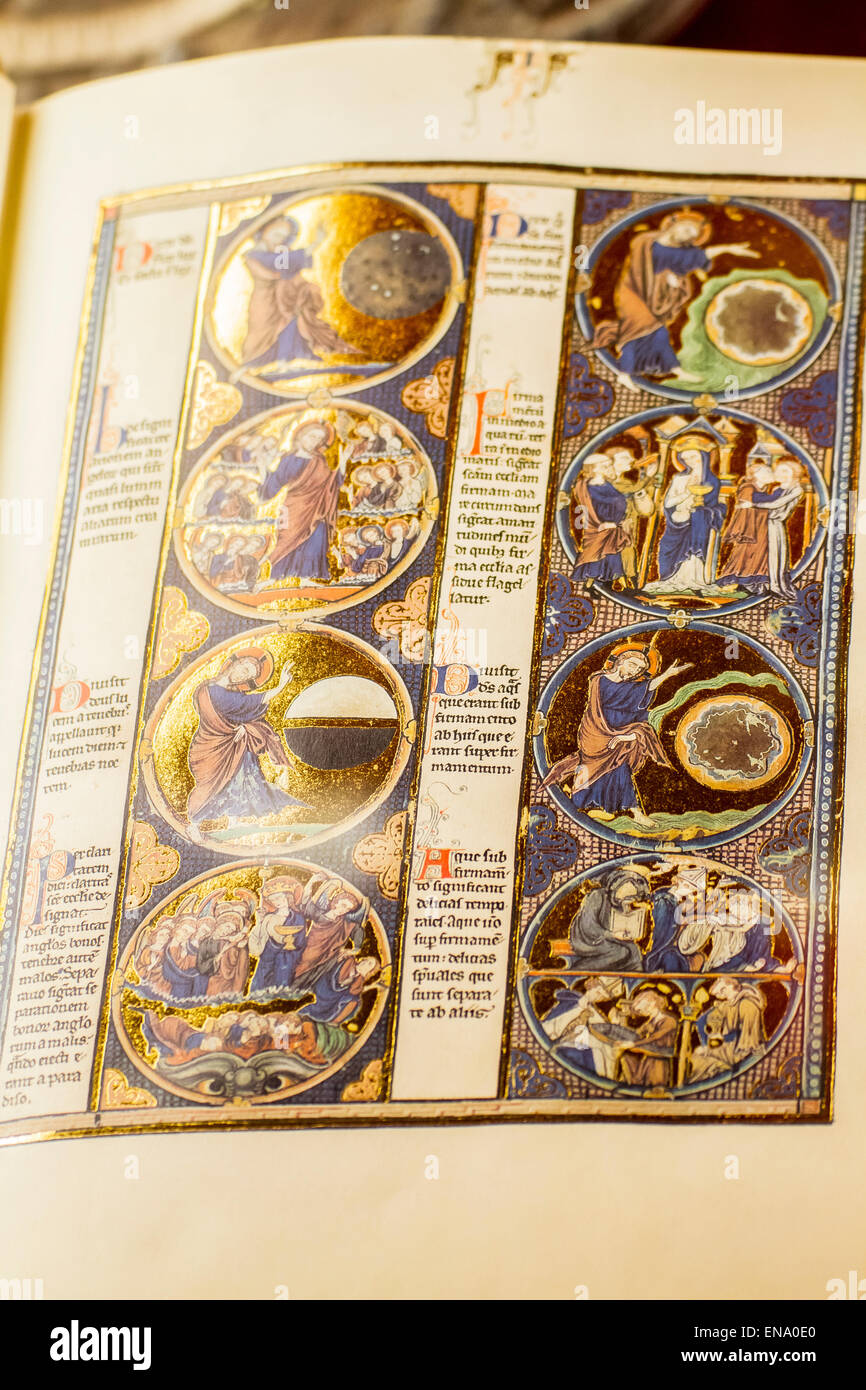 reading, medieval handwritten book by Christian monks Stock Photo - Alamy