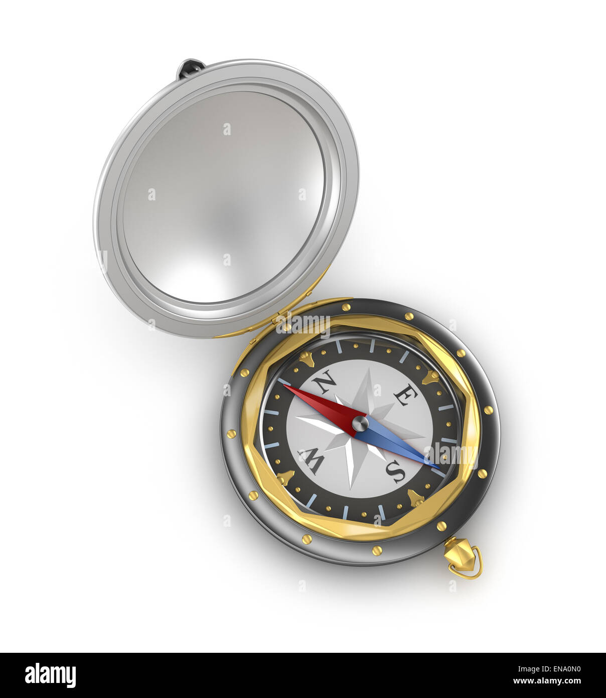 Compass. Top view. Old style. Isolated on white Stock Photo - Alamy