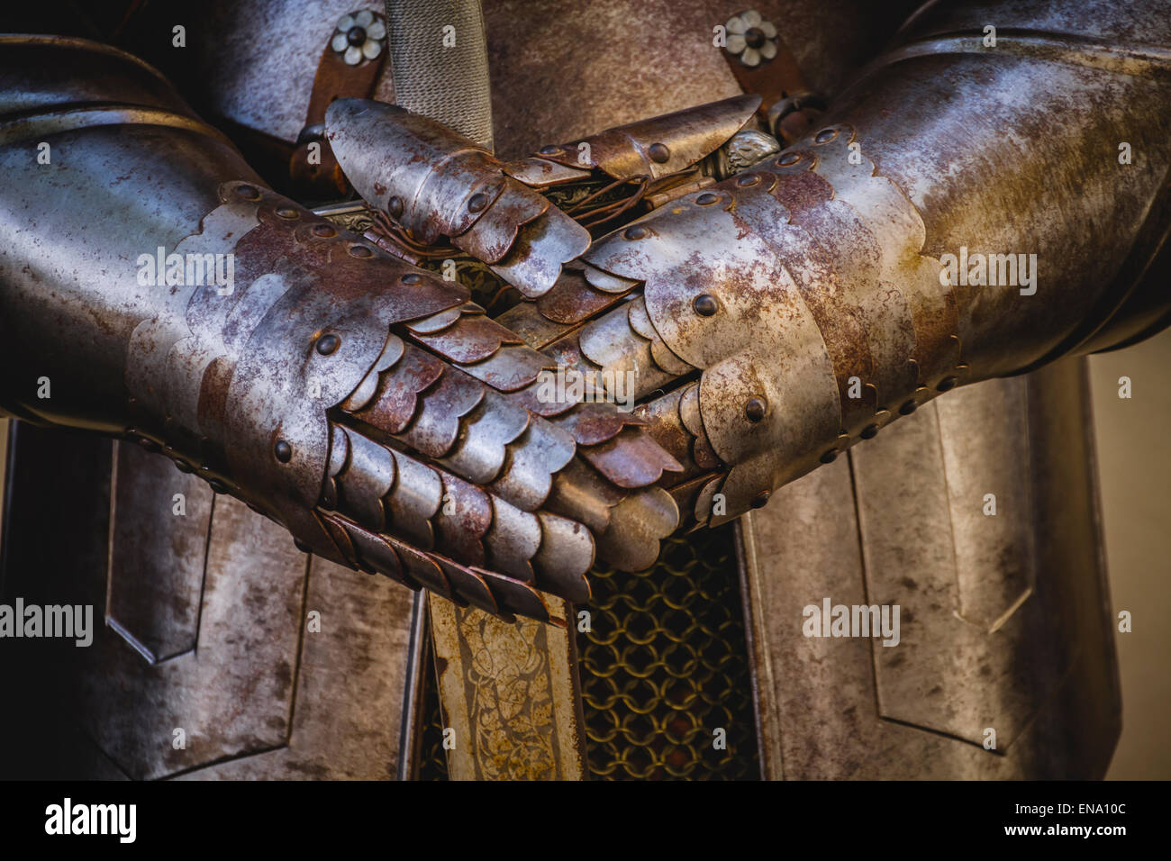 crusader, medieval armor made of wrought iron Stock Photo - Alamy