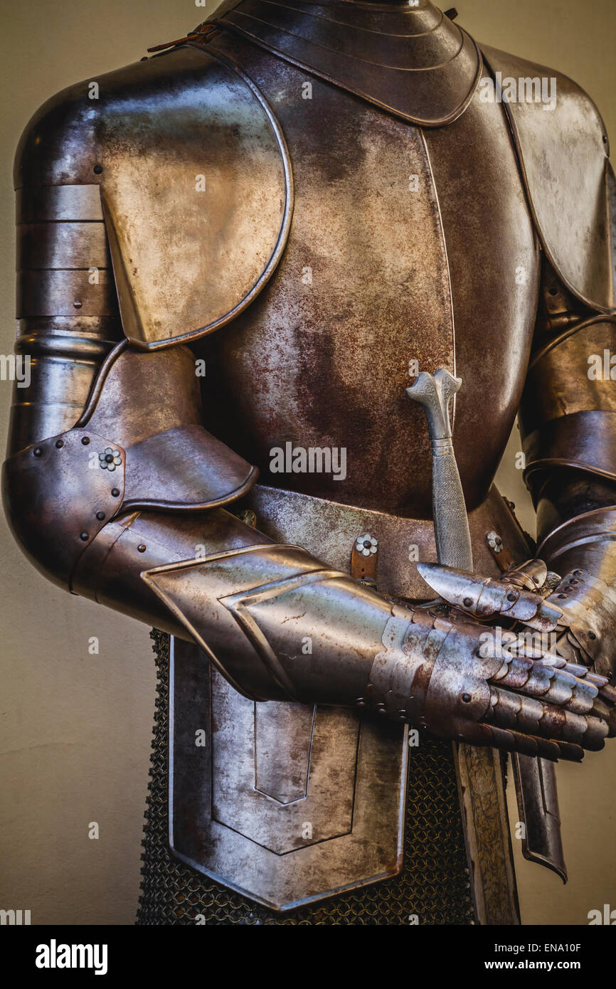 warfare, medieval armor made of wrought iron Stock Photo - Alamy